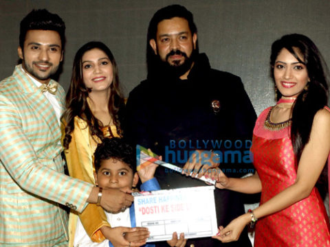 Sapna Choudhary, Vikrant Anand, Zuber K Khan and Anju Jadhav grace the muharat of the film Dosti ...