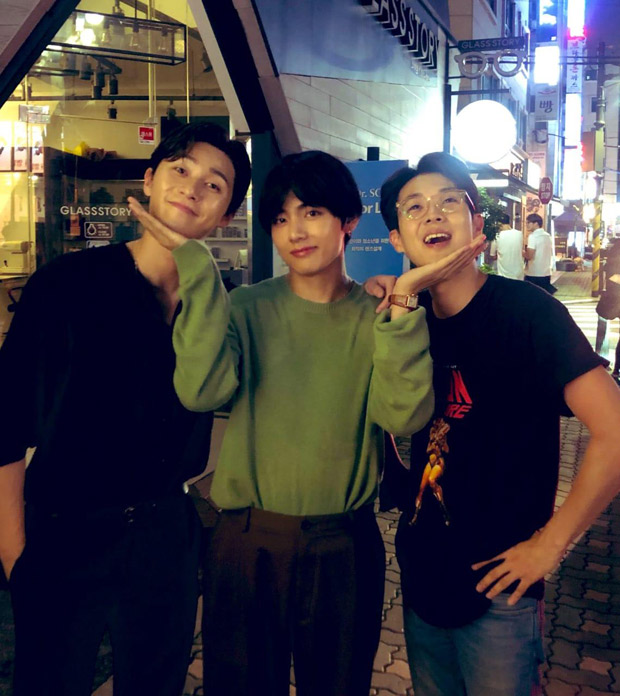 BTS member V’s facetime call with actors Park Seo Joon and Choi Woo ...