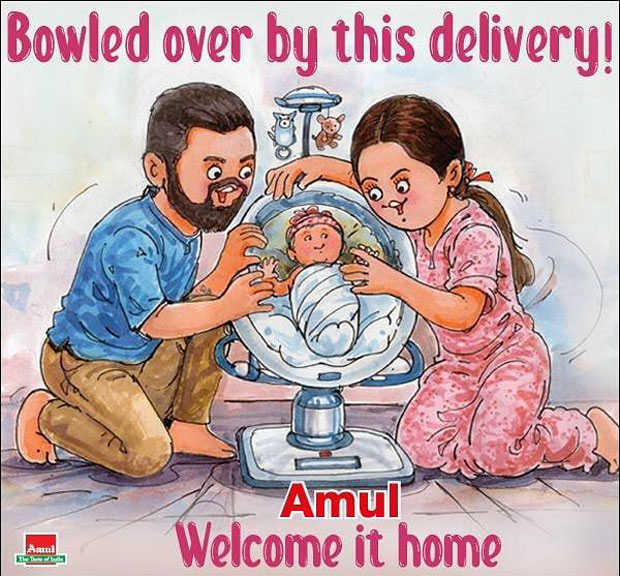 Amul wishes Anushka Sharma and Virat Kohli with the sweetest cartoon ...