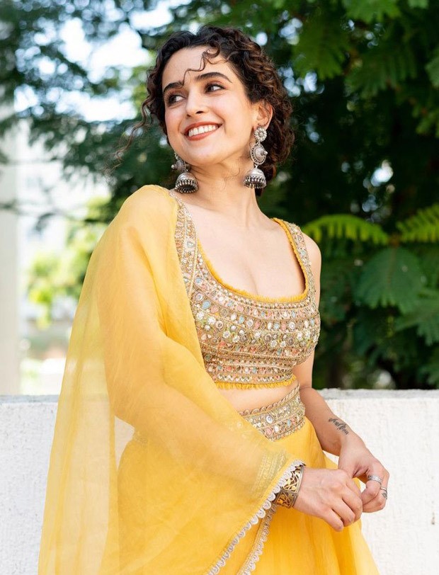 Sanya Malhotra looks like a ray of light in a bright yellow lehenga ...