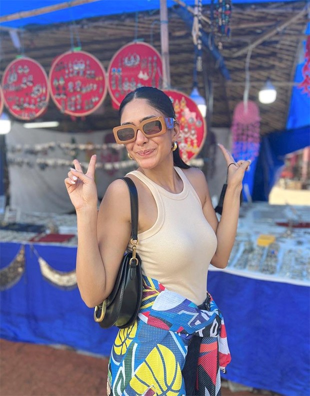 Mrunal Thakur rocks edgy street style look in beige camisole and denim ...