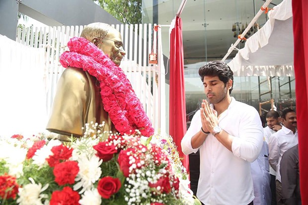 Allu Arjun and his family inaugurate his grandfather Allu Ramalingaiah ...