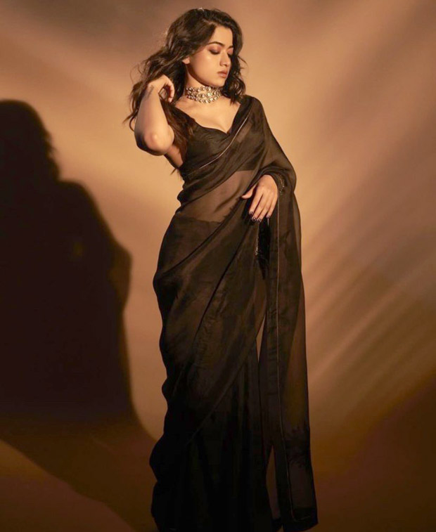 Rashmika Mandanna slays in elegance, donning a black saree for Animal ...