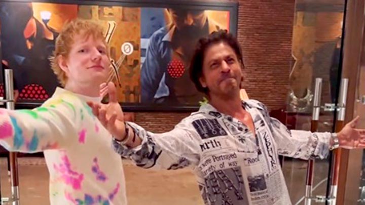 An unexpected crossover! Shah Rukh Khan teaches Ed Sheeran his ...