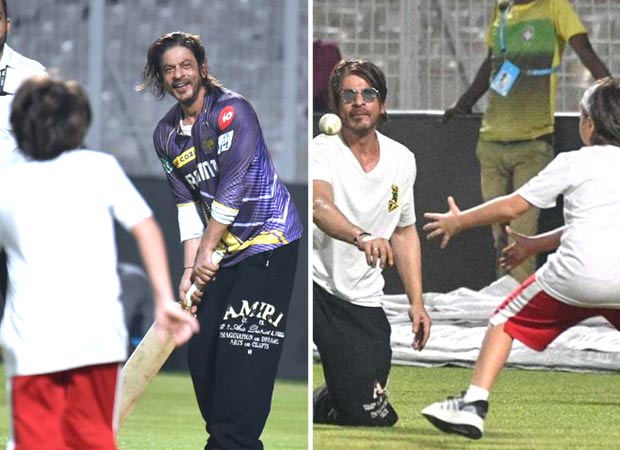 Shah Rukh Khan showcases batting skills; son AbRam Khan bowls to ...