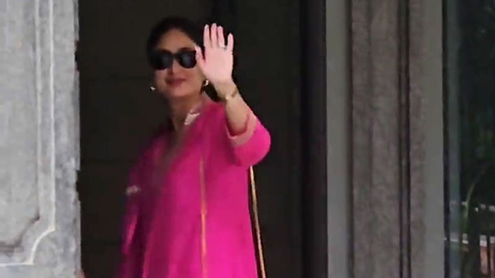 Kareena Kapoor Khan gets clicked with Jeh as she steps out in a pink ...