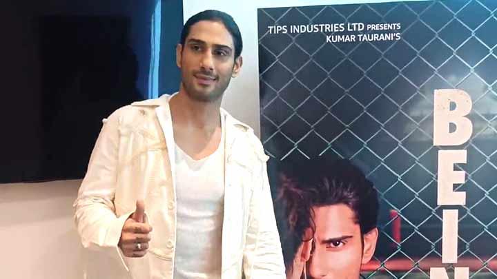 Prateik Babbar poses with 'Beinteha' poster in all white - Bollywood ...